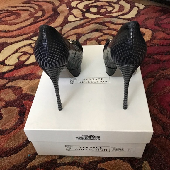 Versace Collection | Shoes | Versace Heel In Black Snake | Poshmark